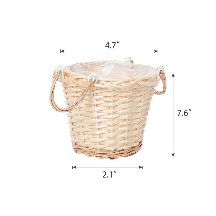 JLKIMZVO Wicker Waste Basket, Bathroom Trash Can with Handle, Wicker Garbage Can for Bathroom, Living room, Bedroom, office