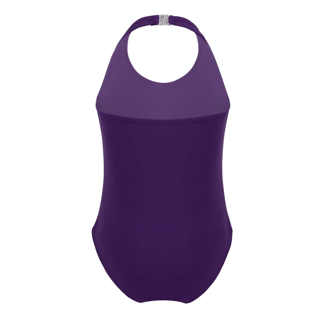 Doomiva Girls Gymnastics Leotard Ballet Dance Leotards Athletic One Piece Halter Unitards Dance Outfits Purple 5-6 Years
