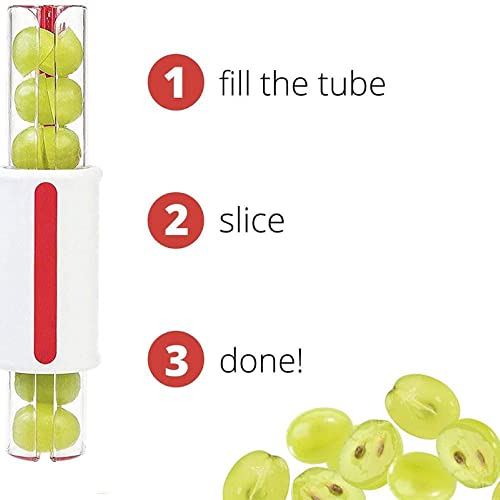 Fruit Slicer Tomato Grape Cherry Slicers Cutter Fruit Vegetable Salad Cutting Kitchen Tools, cherry tomato slicer utensils set, simple and portable (Red)