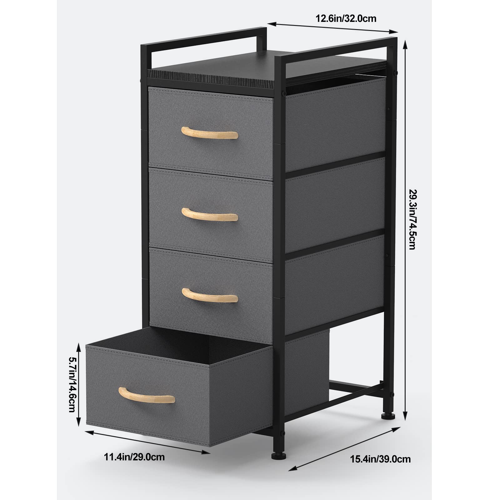 DOMYDEVM Small Storage Dresser for Bedroom 4 Drawer Chest Storage Tower Organizer Unit, White Nightstand with Rolling Casters for Closet, Entryway, Hallway, Nursery Room