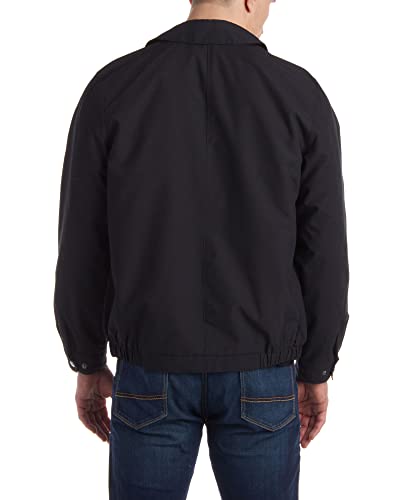 Perry Ellis Men?s Jacket ? Casual Lightweight Water Resistant Microfiber Windbreaker Golf Coat (S-XL), Size Medium, Black