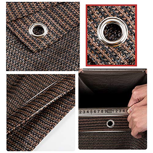 SHIJINHAO Shading Net,Shade Cloth,85% Anti-UV Patio Block Light Mesh Tarp Metal Hole Edge Stitching Awning, 21 Sizes (Color : Brown, Size : 1x1m)