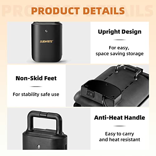 Mini Waffle Maker, Waffle Iron, Non-Stick 2-in-1 Waffle Machine with Removable Plates, Belgian Waffle Maker with Easy to Clean, Black