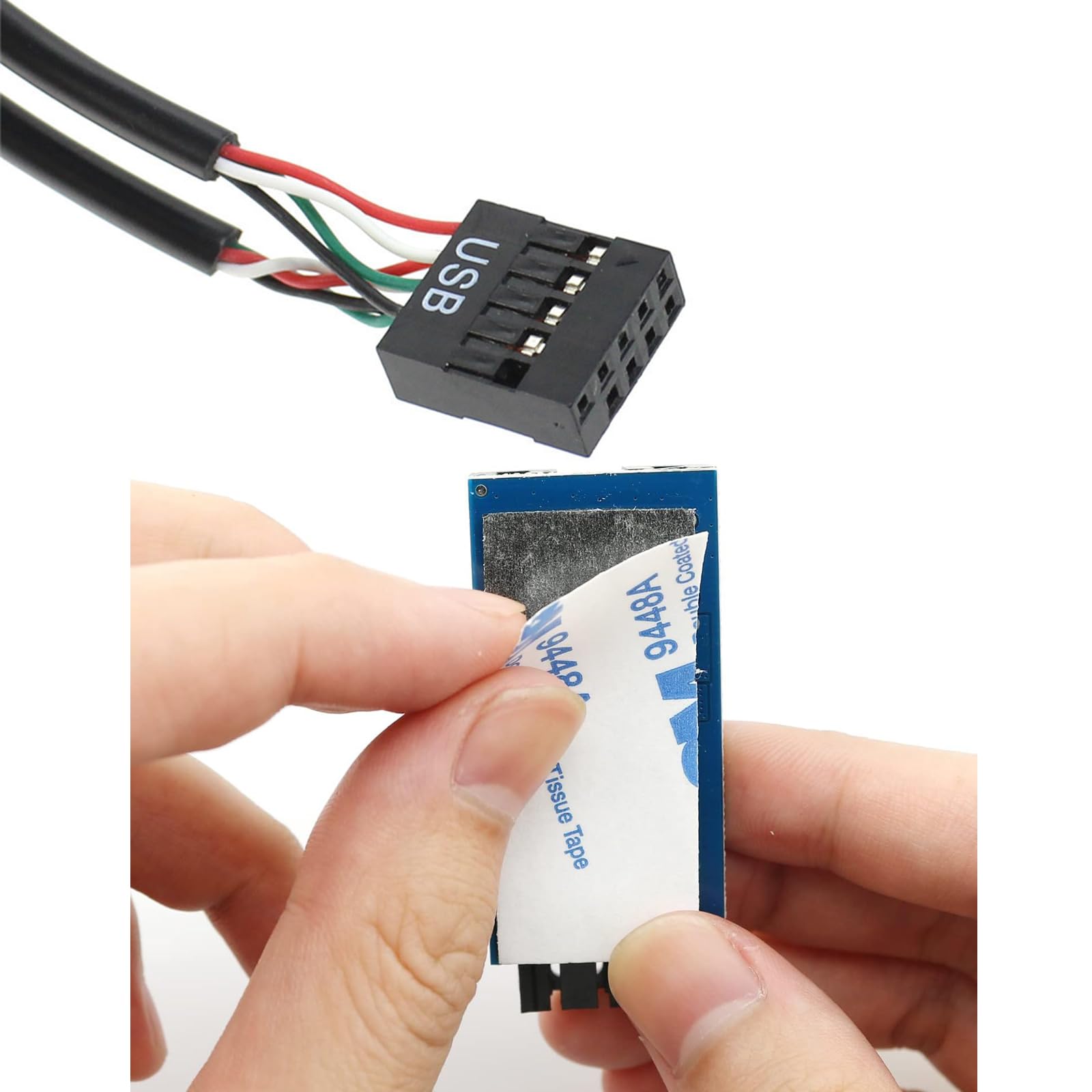 Dimphongshek 9 pin 2 in 1 Internal USB Splitter Cable, Extension Card USB 2.0 Splitter Cable Connector for Motherboard, Adapter Port Multiplier for CPU, WiFi Receiver, Fans, and RGB Light (2)