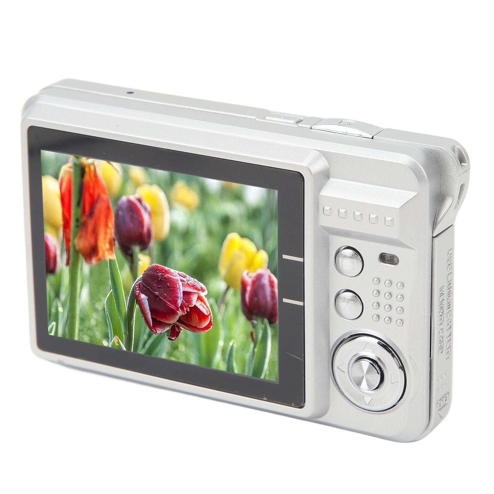 Digital Camera, Silver 8X Digital Zoom Autofocus Automatic Light Sensitization Compact Camera with Wristband for Teens for Travel