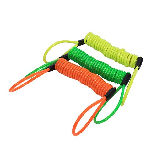 Disc Lock Cable, Yctze Motorcycle Bike Alarm Disc Lock Antitheft Security Spring Reminder Coil Cable Yellow Replacement for Motorbikes Motorcycles Scooters Bicycles(Orange)