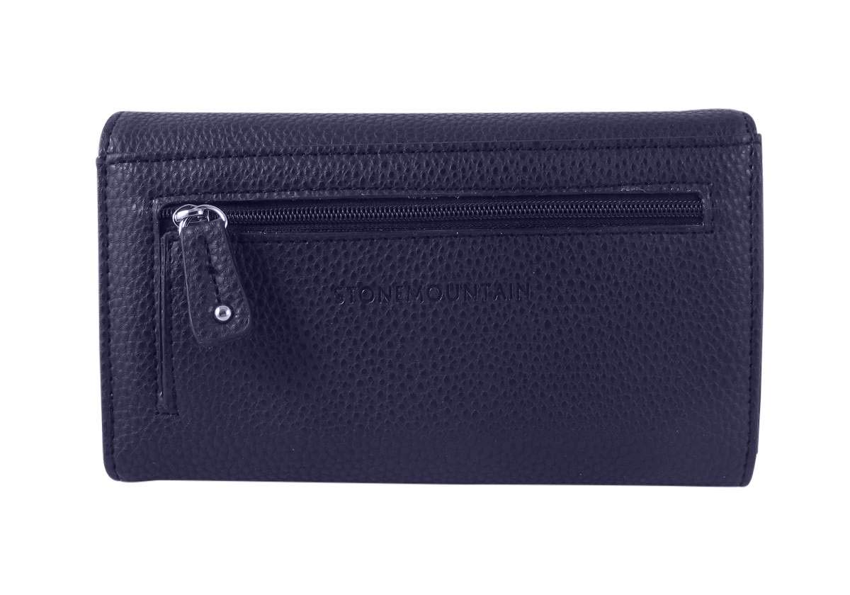 Stone Mountain Ludlow Navy SLG Trifold Leather Clutch Wallet