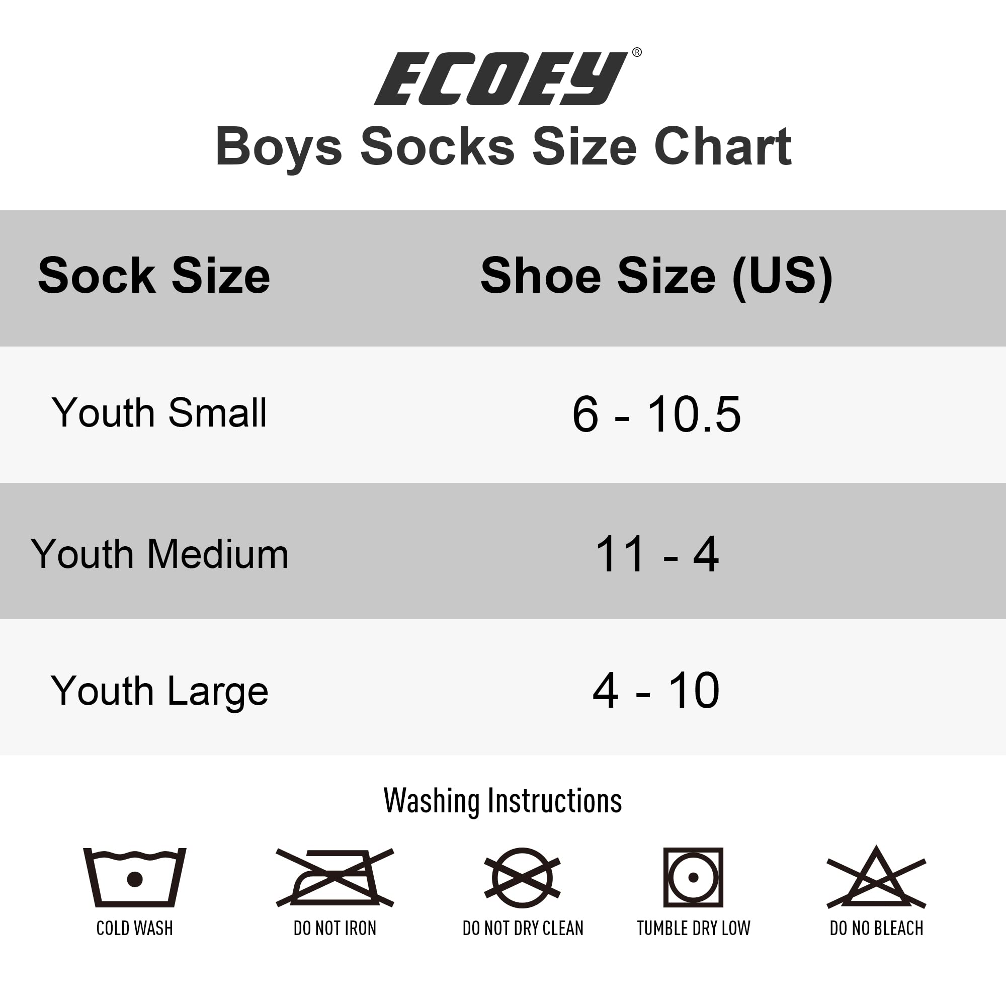 ECOEY Boys and Girls No Show Cushioned Athletic Running Socks 6 Pairs