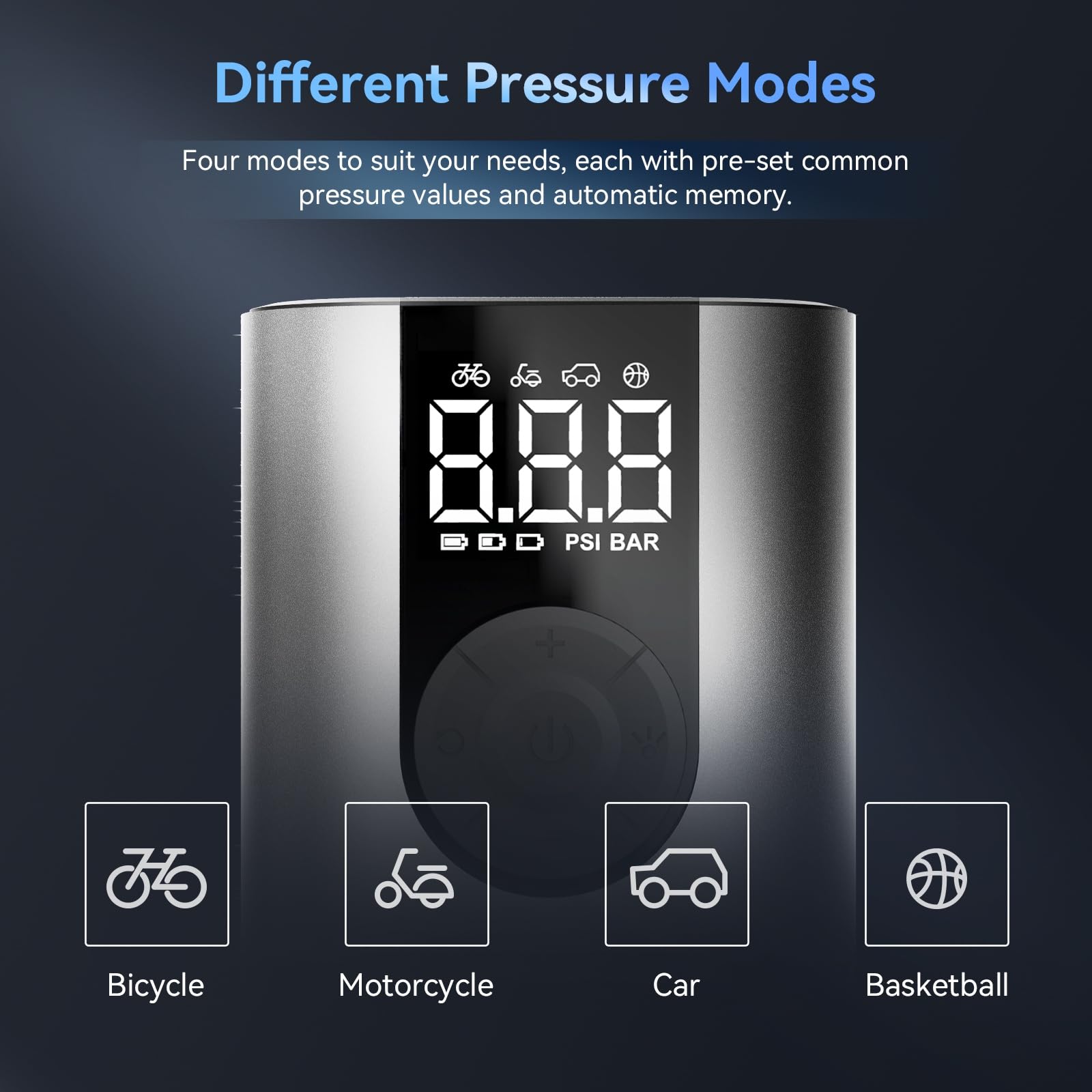 CYCPLUS Tire Inflator Portable Air Compressor, 150 PSI Cordless Air Pump with Digital LCD Screen Pressure Gauge, Electric Air Pump for Car, Motorcycle, Bicycle and Balls