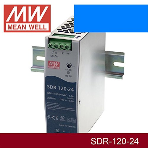 DIN Rail PS 120W 24V 5A SDR-120-24 Meanwell AC-DC SMPS SDR-120 Series MEAN WELL Switching Power Supply