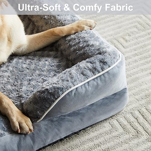 WNPETHOME Dog Beds for Extra Large Dogs, Washable Dog Bed, Bolster Dog Sofa Bed with Waterproof Lining & Non-Skid Bottom, Orthopedic Egg Foam Dog Couch for Pet Sleeping, Pet Bed for Extra Large Dogs