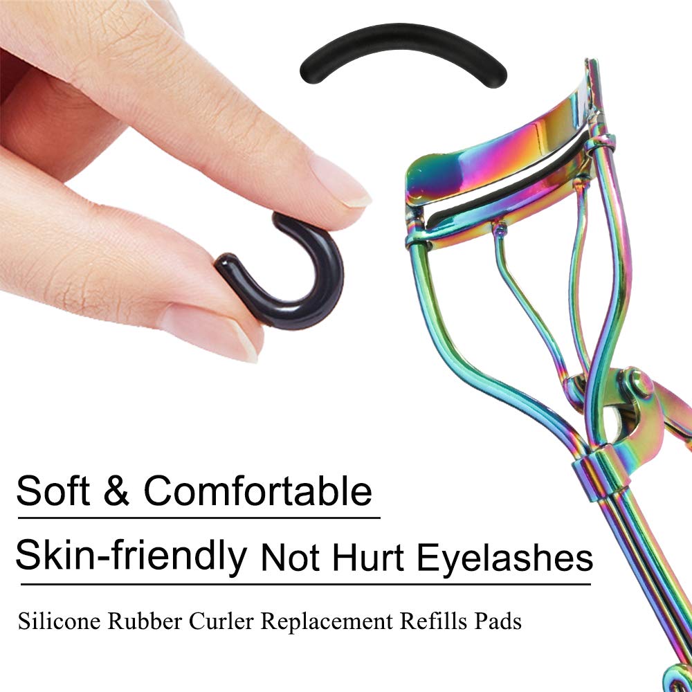 Eyelash Curler Kit,Eyelash Applicator Tool,4 in 1 Beauty Eye Lash Curlers with Tweezers, Scissors, Eyebrow Tweezers and 6 Replacement Silicone Refill Pads, Eyelash Curler for Women