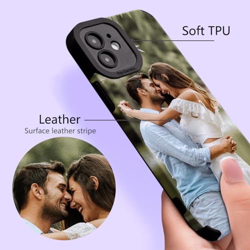 Personalized Custom Picture Phone Cases for iPhone 15 14 13 12 11 Pro Max X XR Xs Max 6 7 8 Plus se 2 2020 2022,Anti-Scratch Shock-Resistant Soft Protective TPU+Leather Phone case