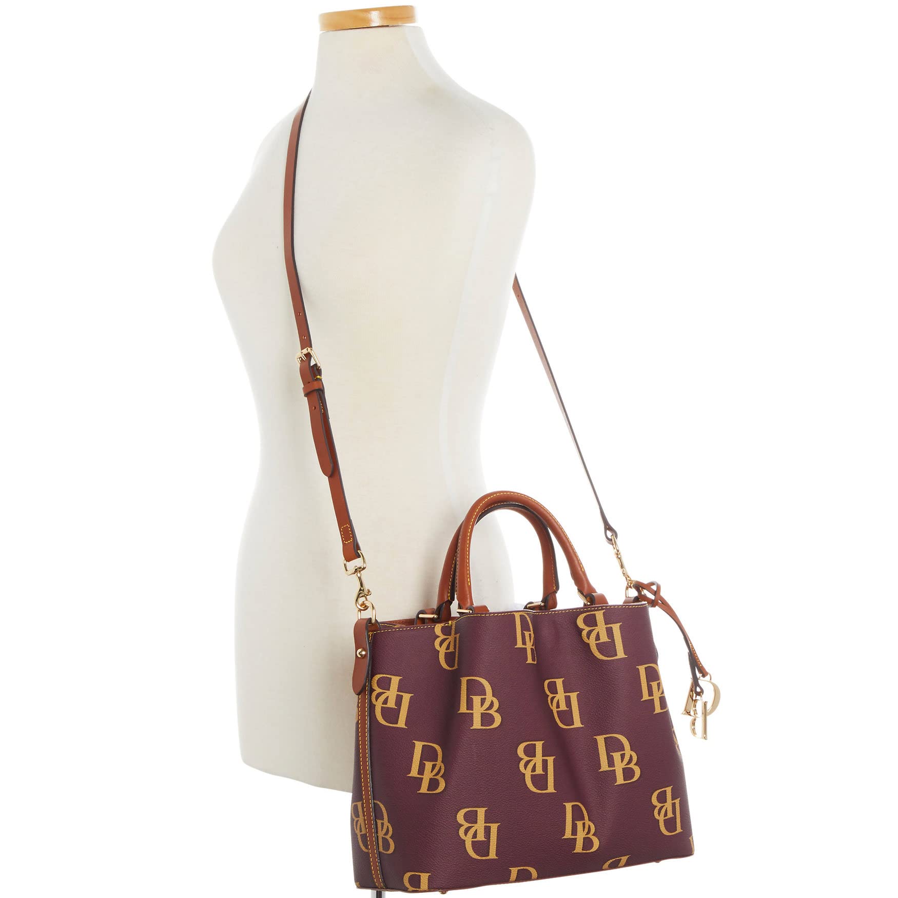 Dooney & Bourke Handbag, Monogram Brenna Satchel - Wine