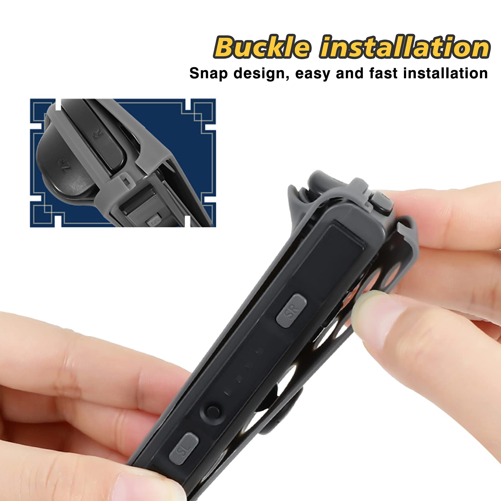 DLseego Dockable Protective Case Compatible with Switch, Soldier Wolf Pattern Cover Case with Anti-Scratch and Shock-Absorption Design with 2 pcs Thumb Grips - Monster Hunter
