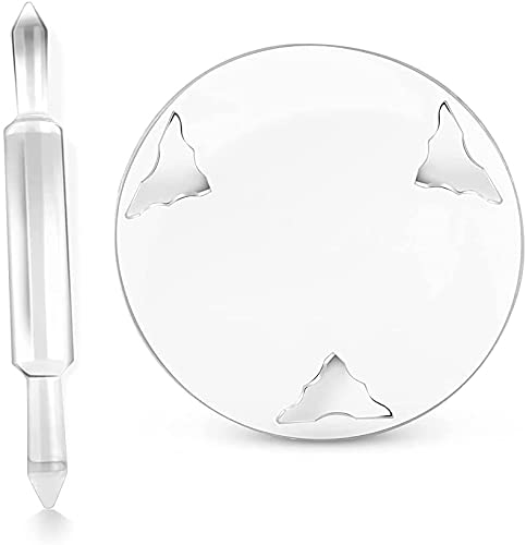 Golden Drops Chapati Rolling Board & Belan for Kitchen Acrylic Transparent Chakla Belan Set Crystal Clear