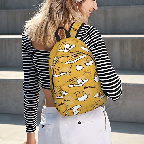 Ficonuu Cartoon Backpack Cute Lightweight Backpacks for Women Men Yellow Polyester Bag Unisex Laptop Canvas Backpack Large Capacity Leisure Backpack