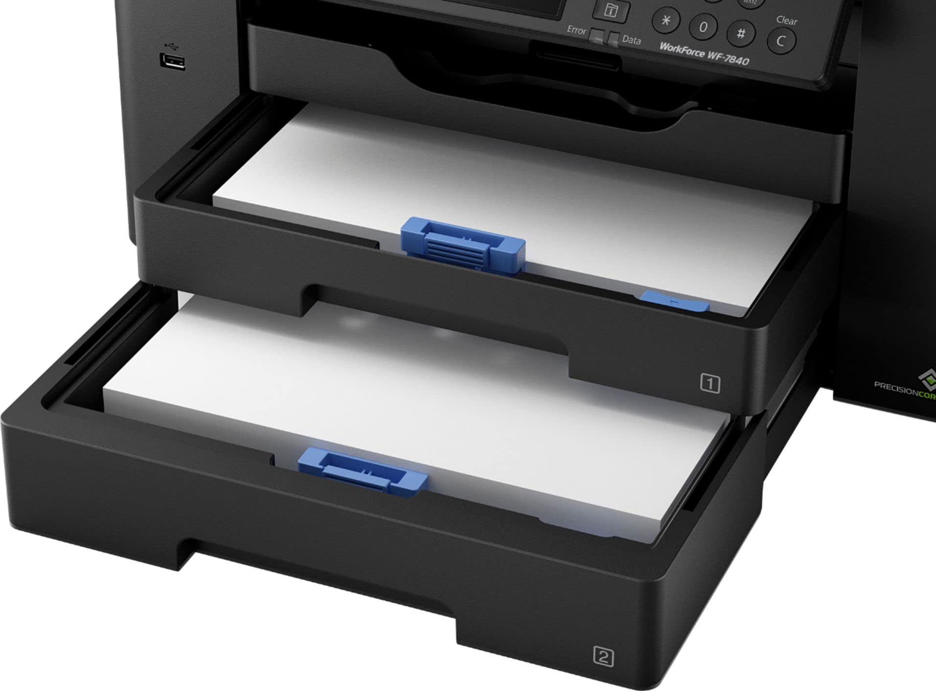 Epson Workforce Pro WF 78-Series Wireless All-in-One Inkjet Printer, Wide-Format Printing up to 20" x 20", Auto Duplex Print, Copy Scan Fax, Bonus 2 Black Ink Bottle