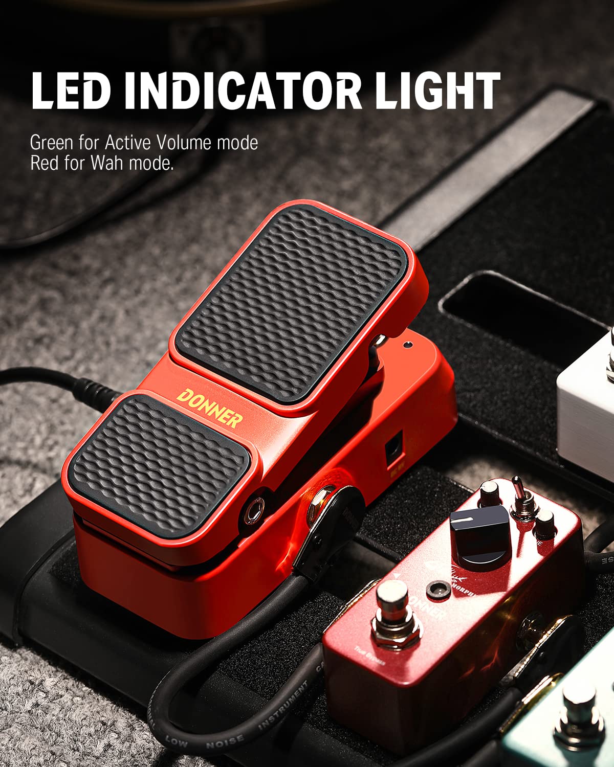 Donner Guitar Wah Pedal, 2 in 1 Wah Volume Pedal, Mini Vintage Electric Guitar Effect Pedal with Wah Wah Active Volume Control, Vowel Lightweight Guitar Pedal