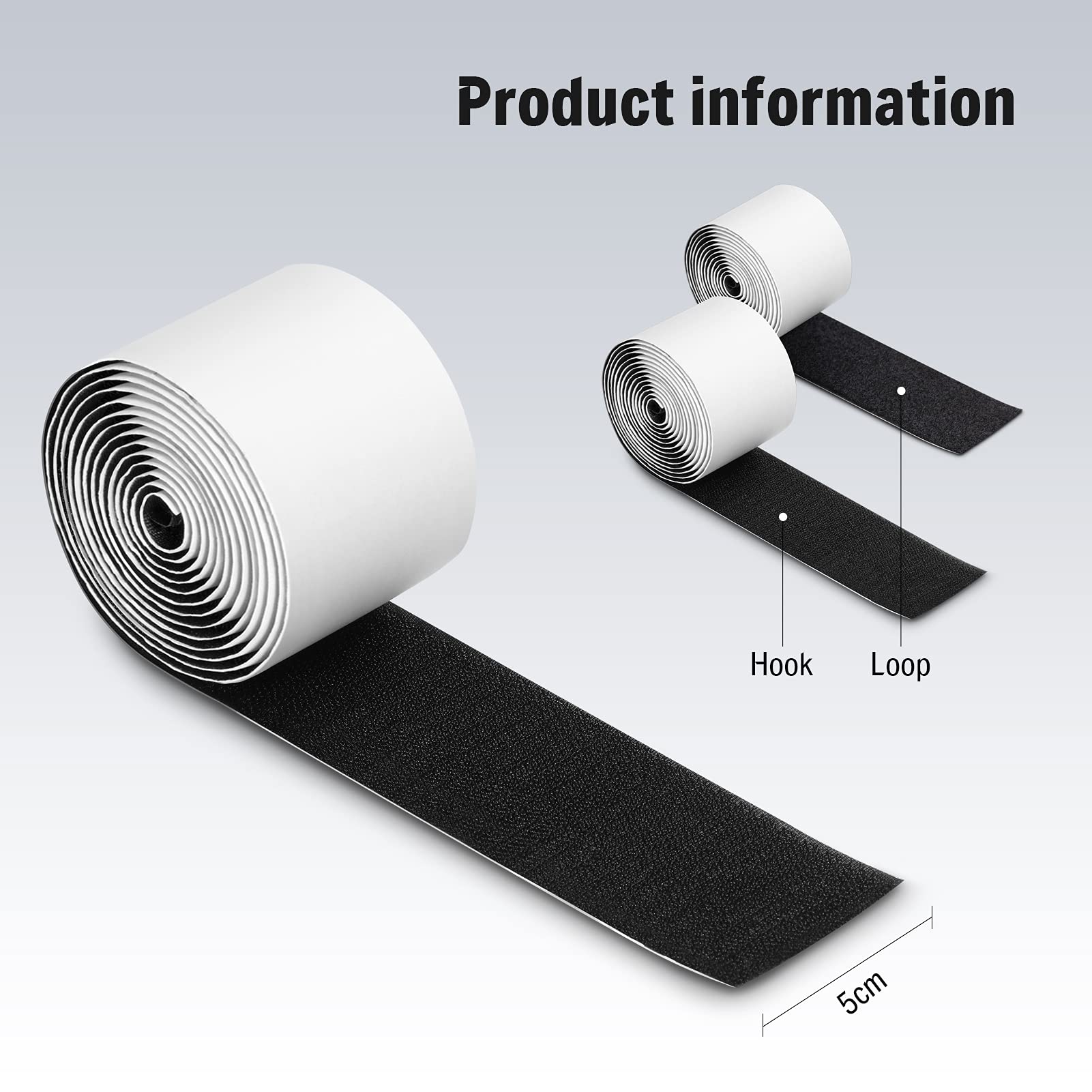 Donner Pedalboard Pedal Tape,Guitar Pedal Board Mounting Tape Length 2M Width 5CM Hook + Loop