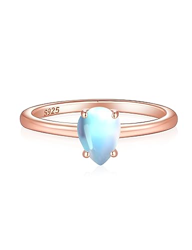 Elspeth Moonstone Ring for Women 925 Sterling Silver with Rose Gold Plated Engagement Promise Rings for Her (6)