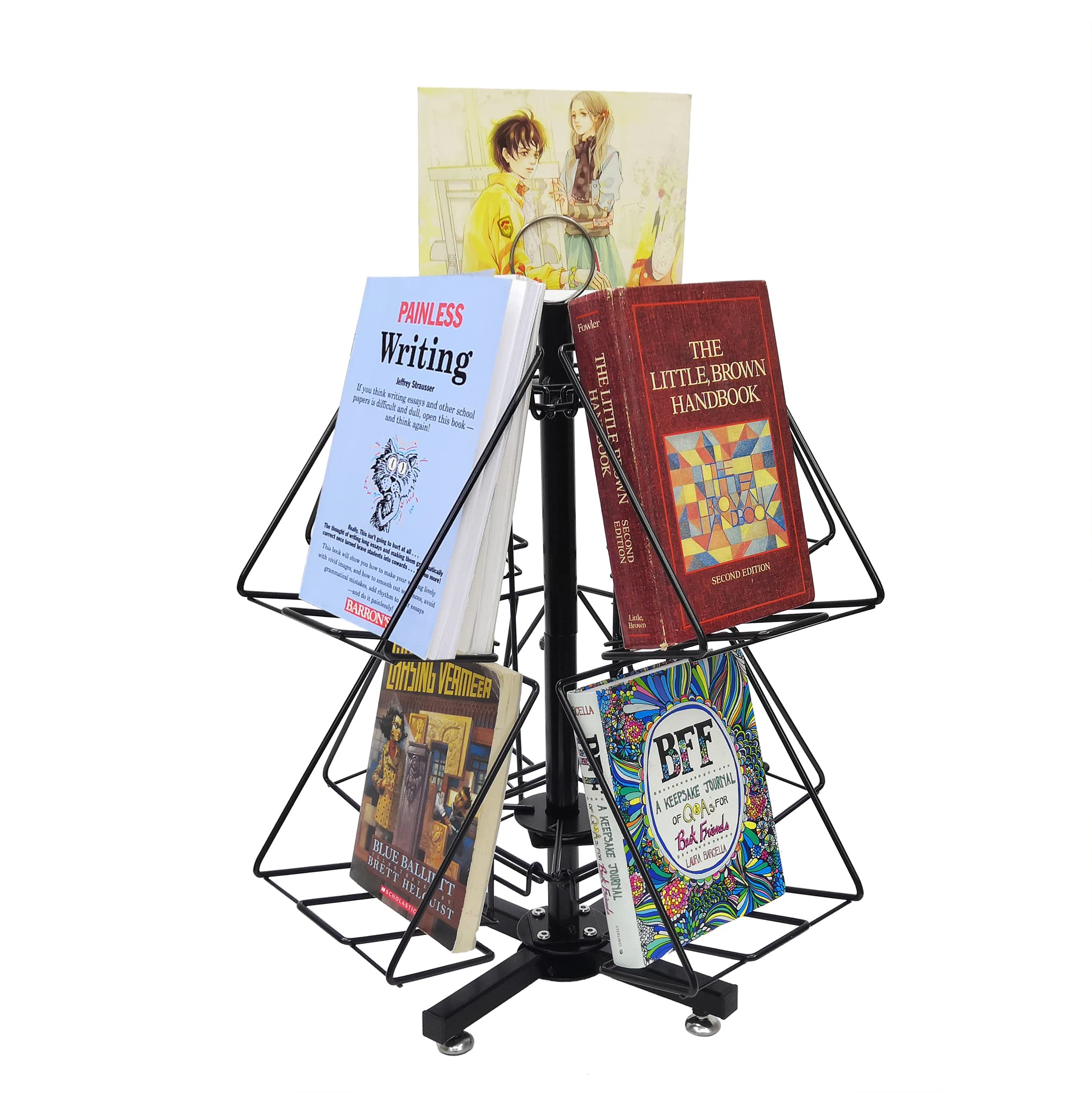 FixtureDisplaysĀ® DVD Book CD Spinner Rack Post Card Greeting Card Birthday Card Display.Pocket Size: 6.54"Wide X 7.5"High, 8 Pockets. 1113-BK28-NEW-NPF