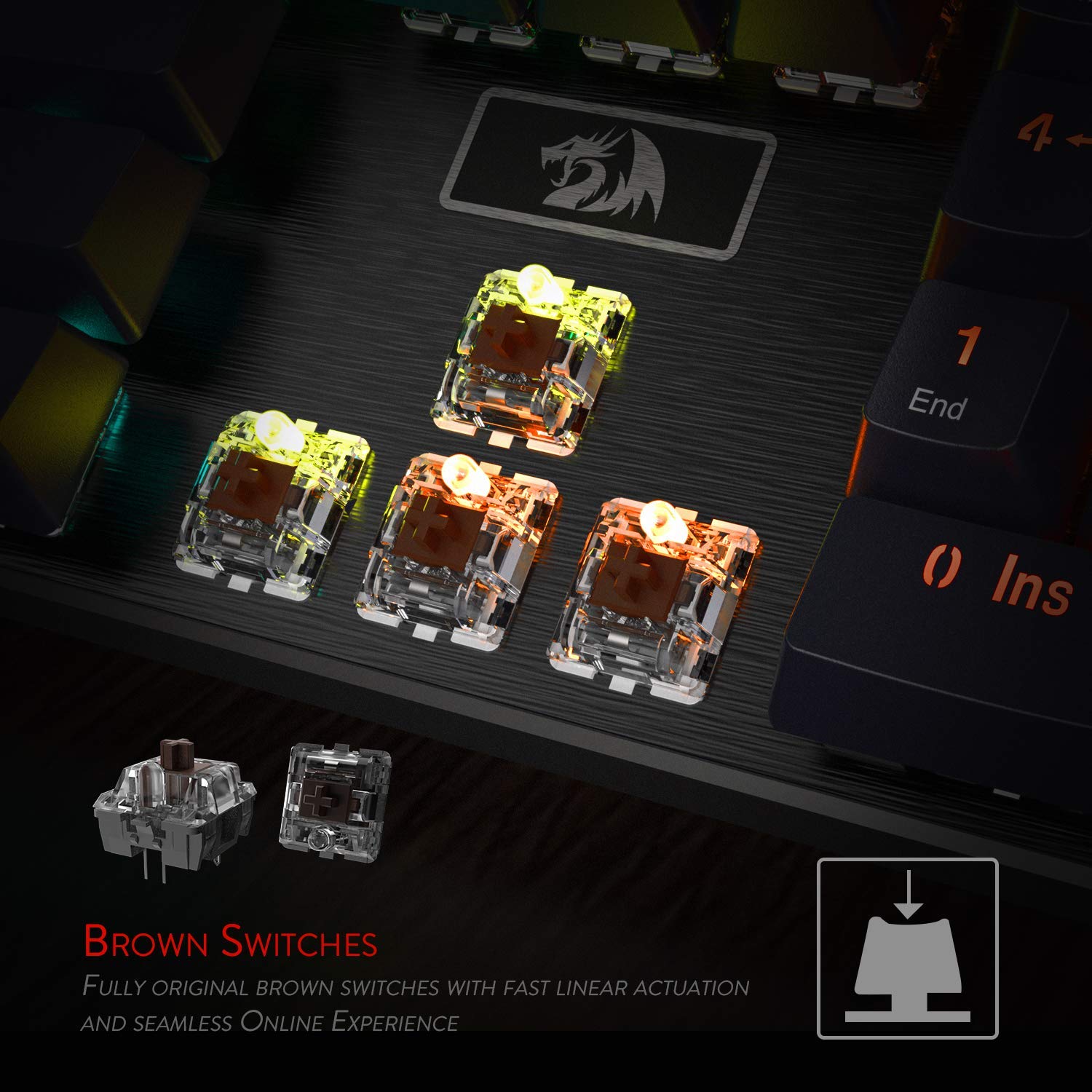 CYOIDAI K556 RGB LED Backlit Wired Mechanical Gaming Keyboard, Aluminum Base, 104 Standard Keys (Renewed)