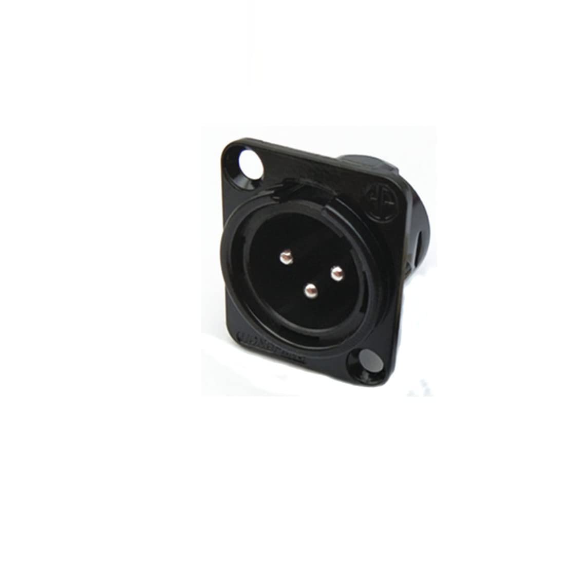 GDQLCNXB XLR Male Jack 3 Pin Panel Mount Jacks，Black Metal Housing XLR-M Connector 8Pcs