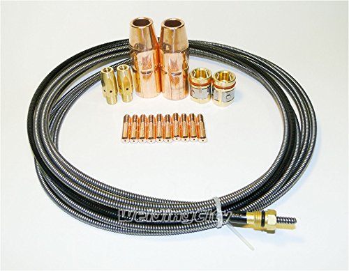 WeldingCity MIG Welding Gun .030" Accessory Kit M36L (Contact Tip-Gas Nozzle-Gas Diffuser-Wire Liner) for Miller MIGmatic M-series M-25/M-40 and Hobart MIG Guns
