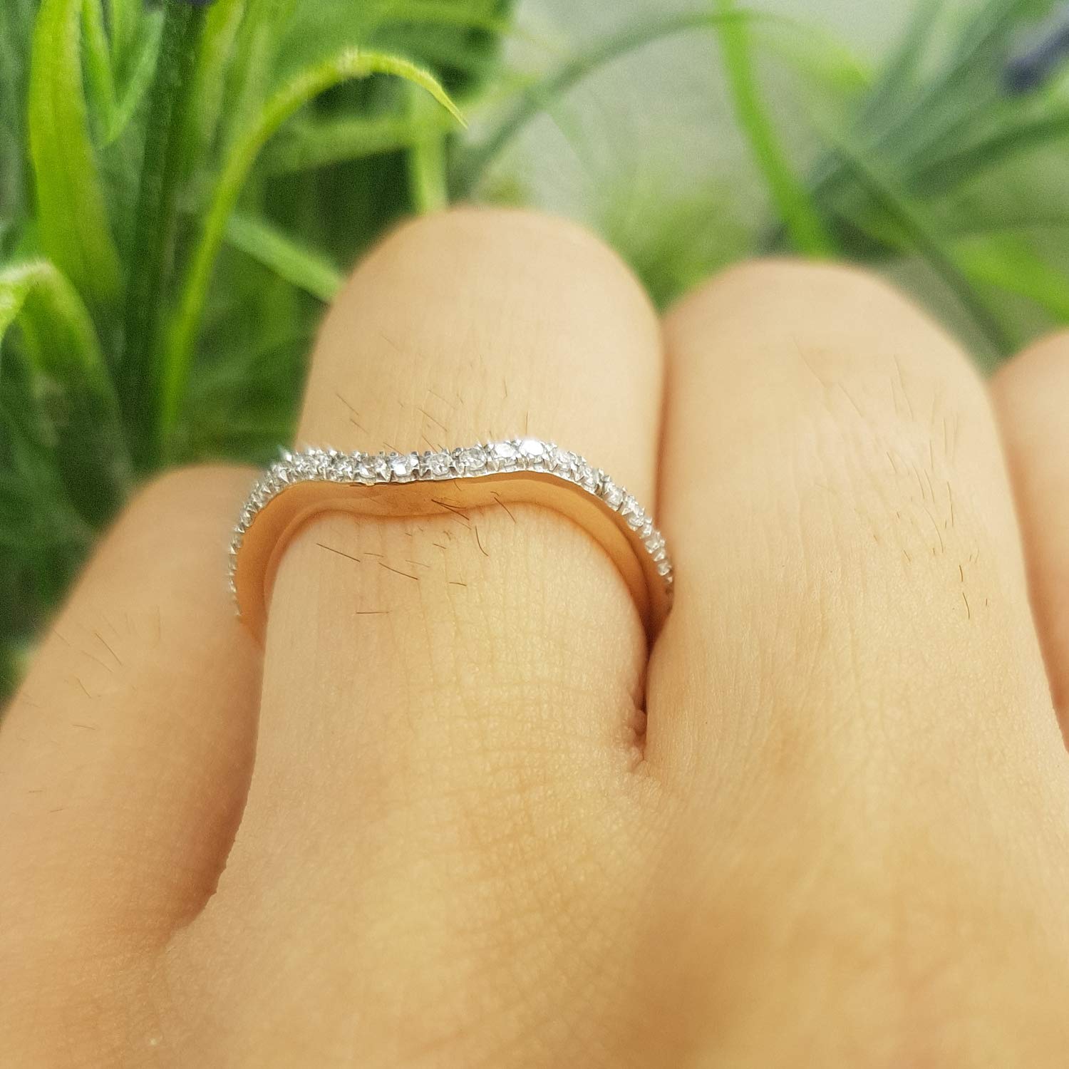 Dazzlingrock Collection 0.15 Carat (Cttw) Round White Diamond Contour Wedding Ring Enhancer Guard for Women in 10K White Gold Size 7.5