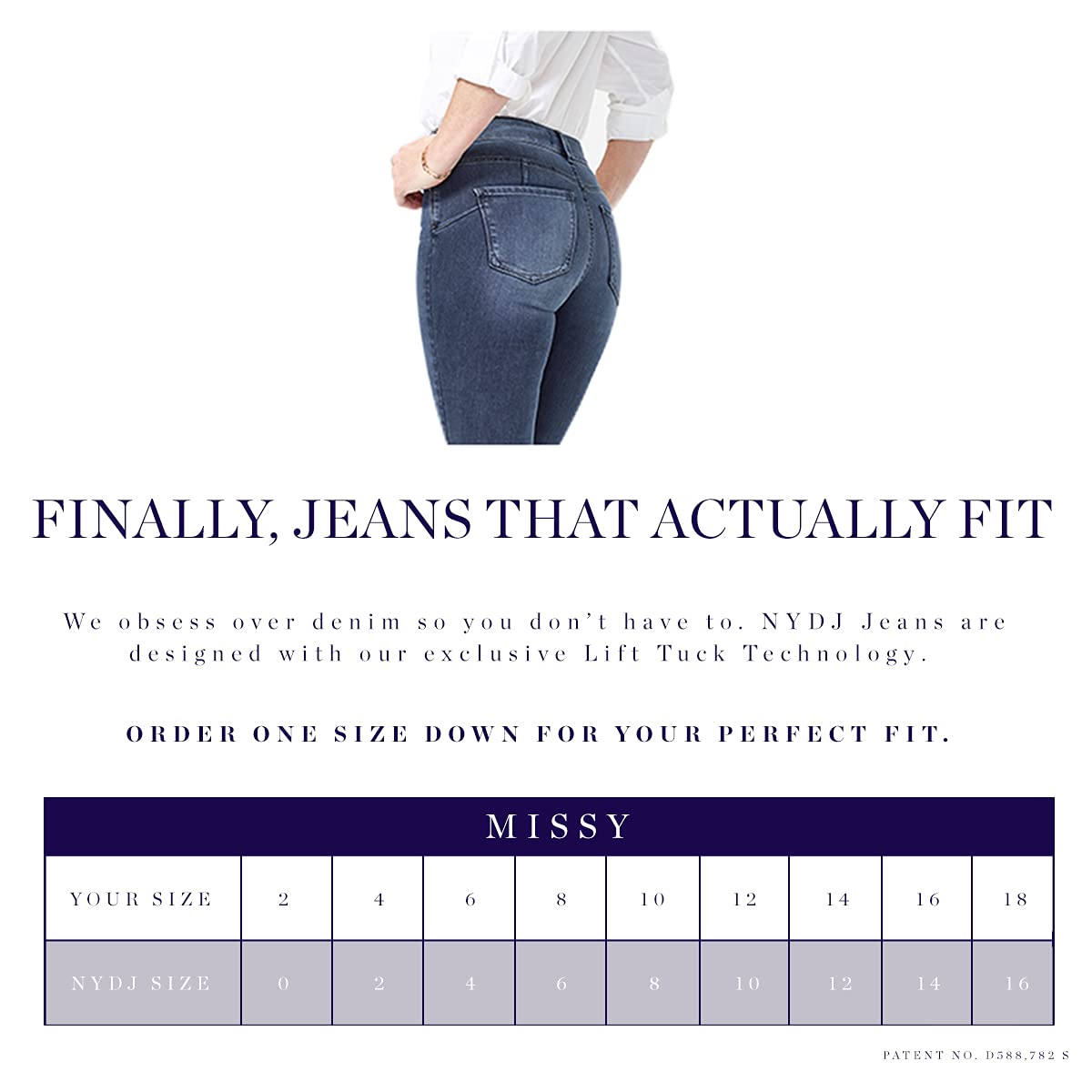 NYDJ Women's Misses Marilyn Straight Denim Jeans, Cooper, 18