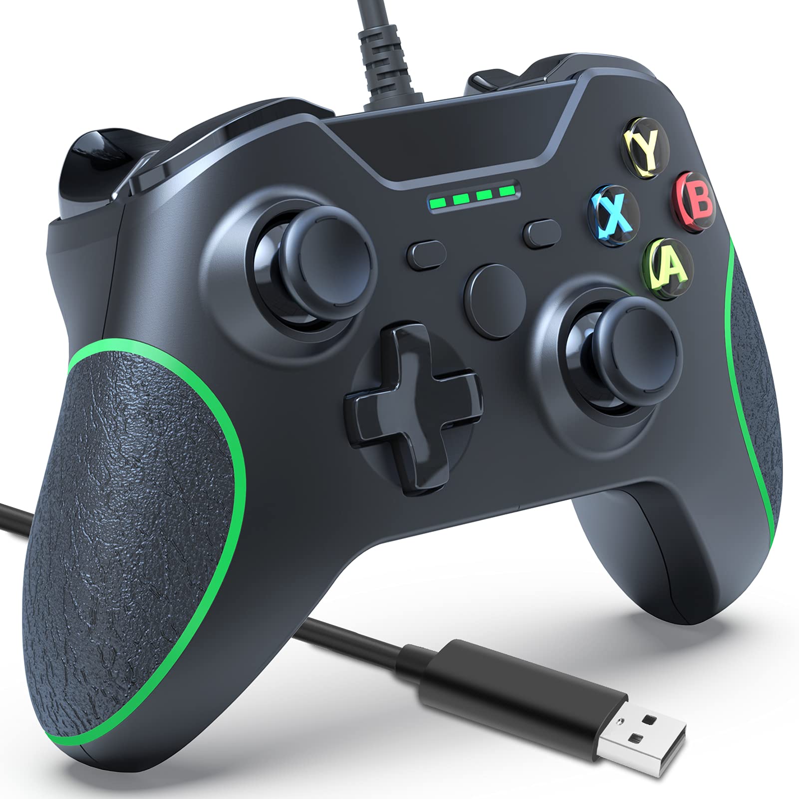 Dmere Wired Controller for Xbox One/Series, Wired Xbox Series Controller with Dual-Vibration, Headset Jack, PC Controller Wired for Xbox One/Xbox One S|X/Xbox Series S|X/PC Windows 7/8/10(Black)