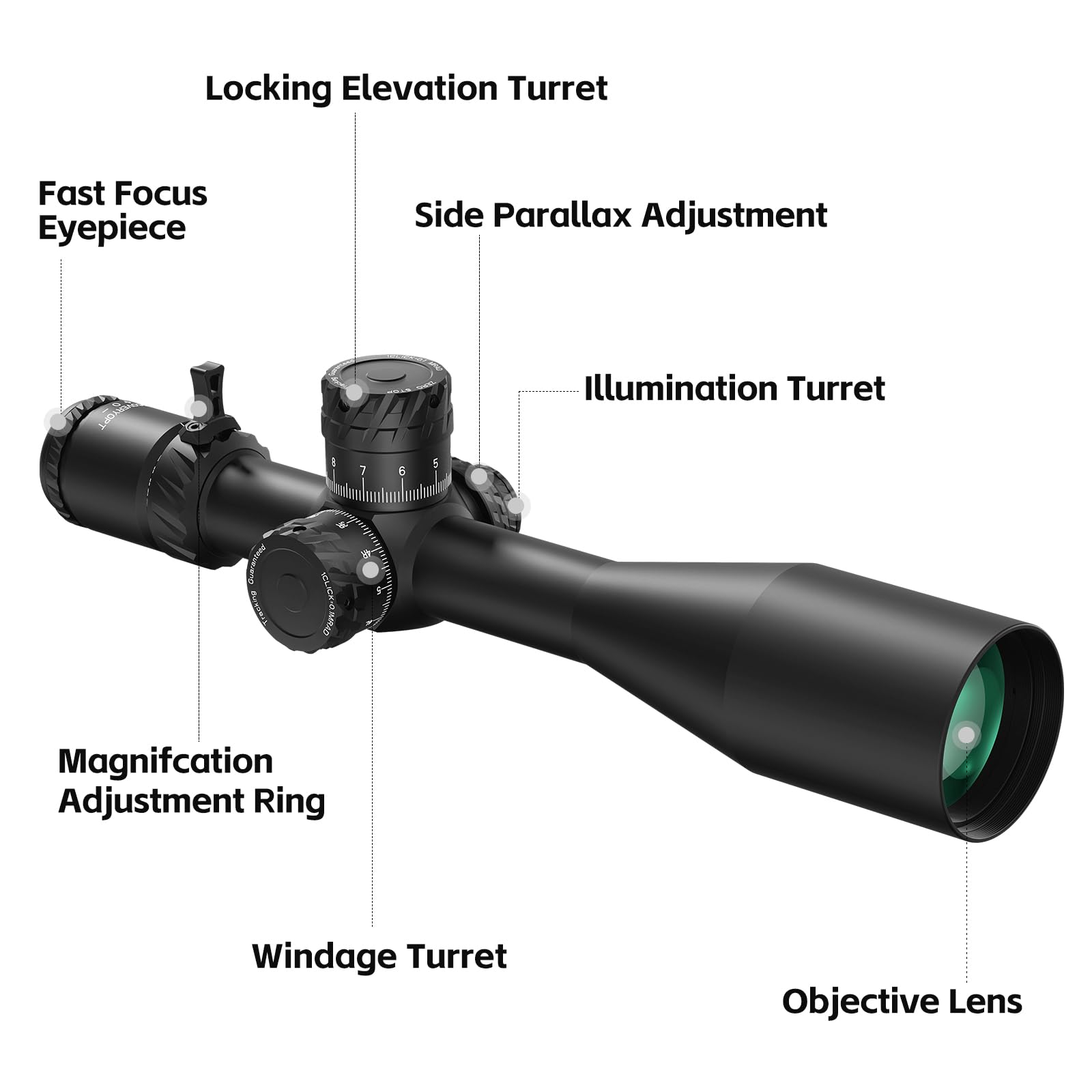 DISCOVERYOPT HD 4-24x50 FFP First Focal Plane (FFP) High Definition Rifle Scope with Red Illuminated MRAD Reticle Optical, Zero Stop Hunting Scope with Free 2* Scope Mount…