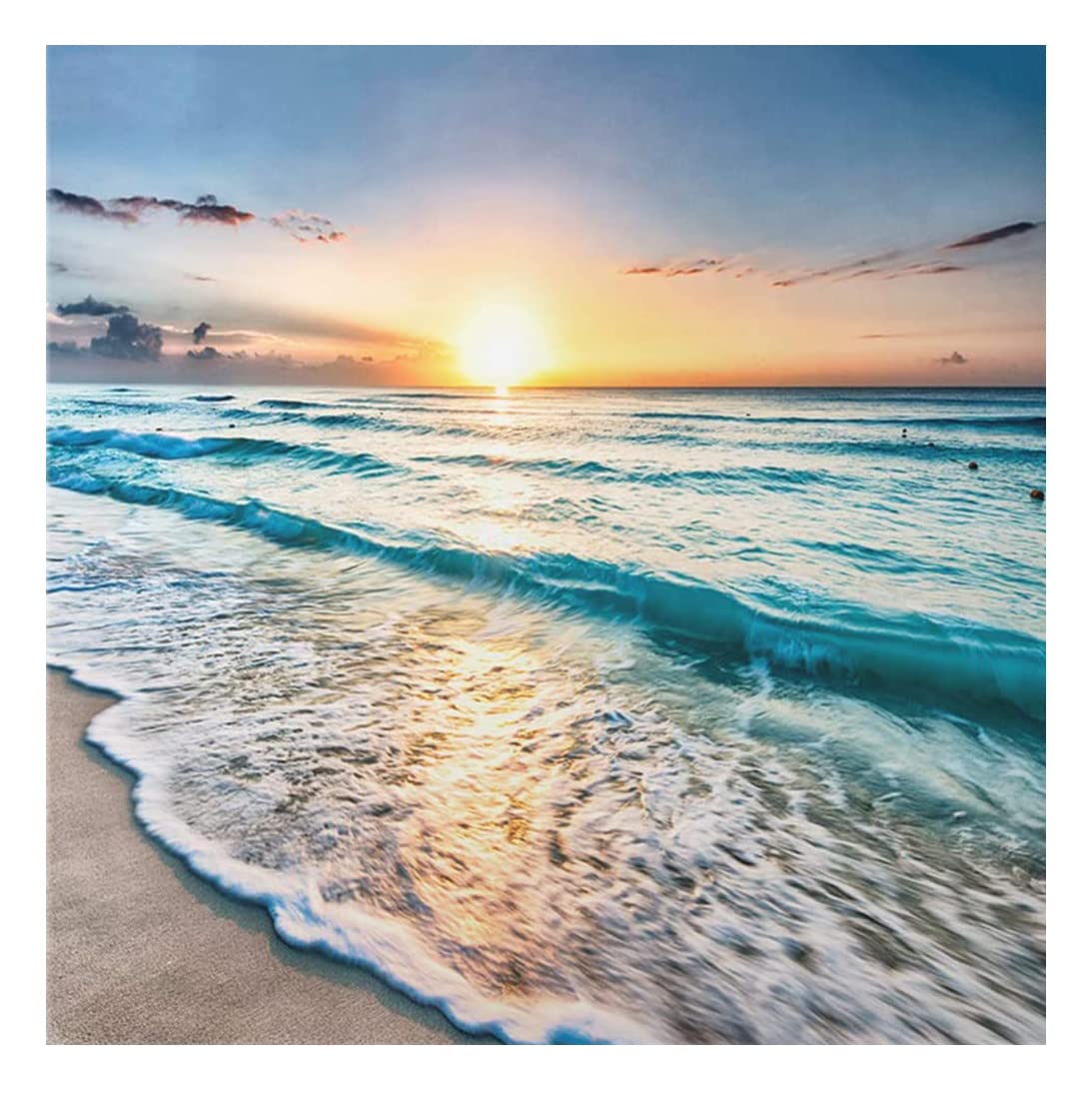 Cyrine Diamond Art Beach, Beach Diamond Painting Kits for Adults Kids Beginner,Ocean Diamond Painting Sunset for Gift Home Wall Decor