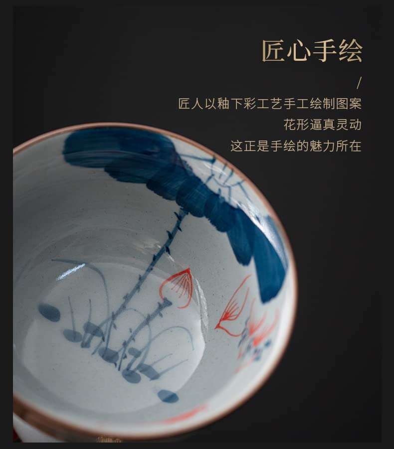 EYLINK Tea cup Chinese tea cup pretty tea cupp china cup Tea cup teacup sets for women (Princess Cup/Lotus pond)