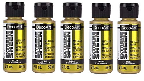 DecoArt 2 Ounce, 24K Gold Extreme Sheen Paint (Fіvе Расk)