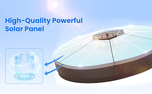 DoFida Solar fountain for bird bath w/ built-in 900mAh battery 6 x LED color light Complimentary 7 nozzle heads 3Watt solar panel
