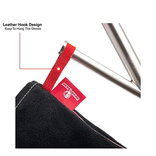 HereToGear Welding Gloves - 16IN - Large to XL Size - Fireproof and Heat Resistant - Great for Fireplaces, Fire Pits, Wood Stoves or Blacksmith Tools