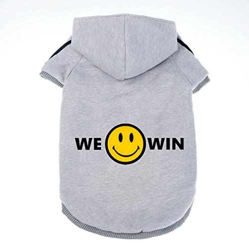 Pet Cat Dog Clothes Hoodie Tracksuit Jacket Winter Sweater Cute Outfit 2-Legs Style Grey for Puppy Small to Medium Dogs Boy and Girl (Medium)