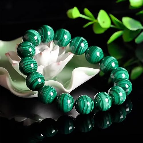 flipfit 8MM Natural Malachite Bracelet Men's Women's Round Beads Crystal Bracelet