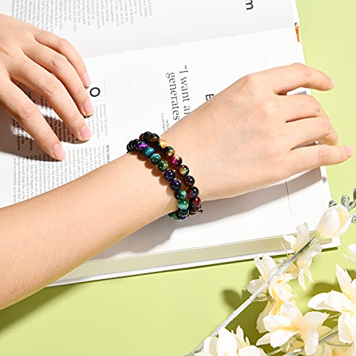 flipfit for Natural Tiger Eye Bracelet,8MM Beads Bracelet,Braided Gift Bracelet & Stretch Gift Bracelet #2