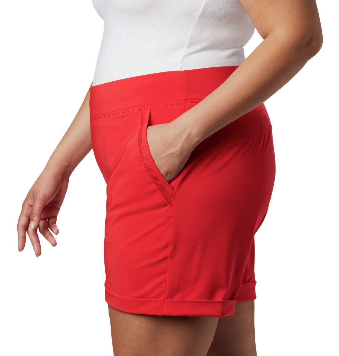 Columbia Women's Slack Water Woven Short, Red Lily, 3X x 8