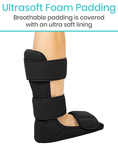 Vive Plantar Fasciitis Night Splint Plus Trigger Point Spike Ball - Soft Leg Brace Support, Orthopedic Sleeping Immobilizer Stretch Boot (Medium: Men's: 5.5-8, Women's 7-9.5)