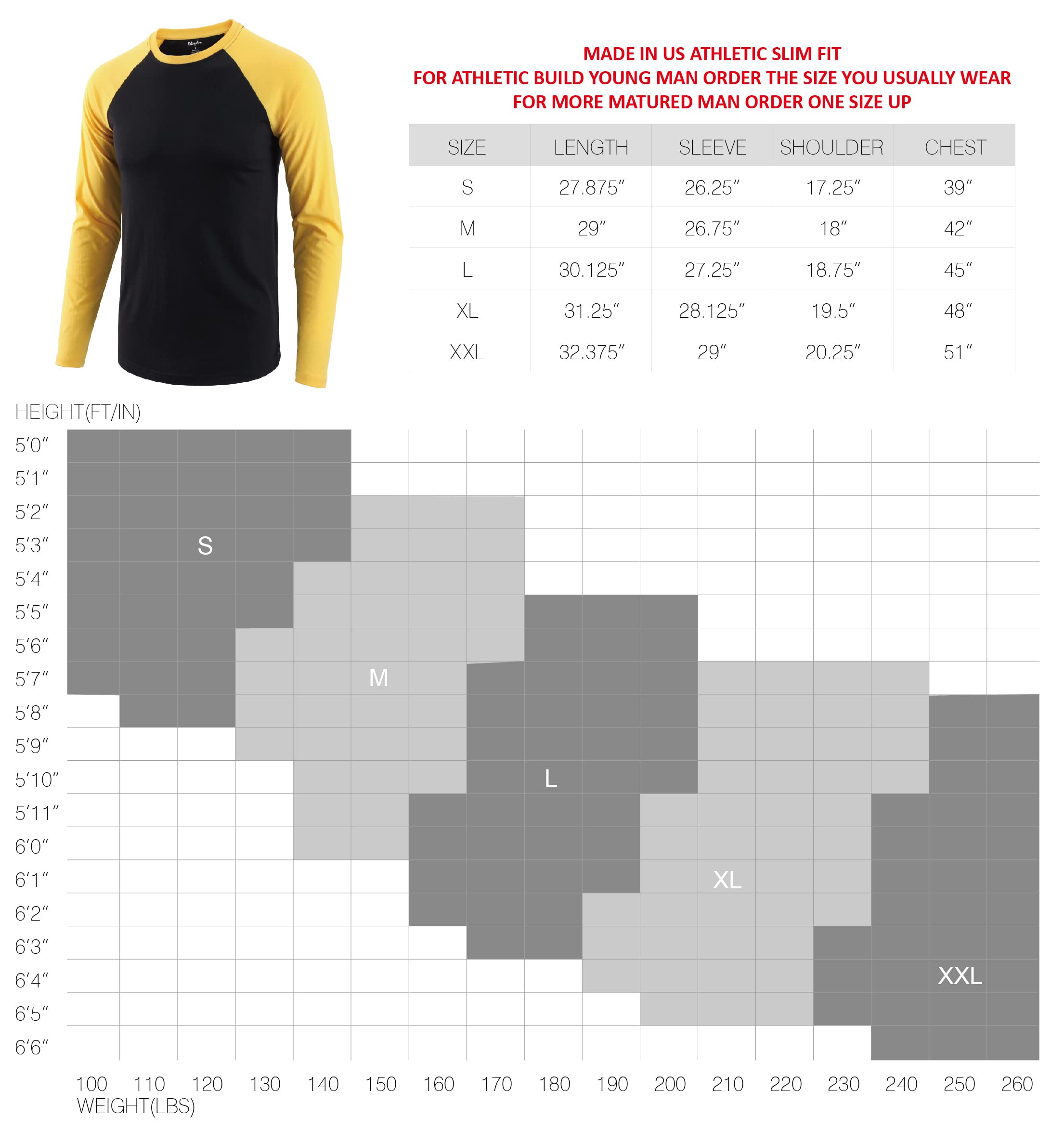 Estepoba Men's Slim Fit Long Raglan Sleeve Active Workout Running Hiking Baseball Tee Shirts H.Oatmeal/H.Gray M
