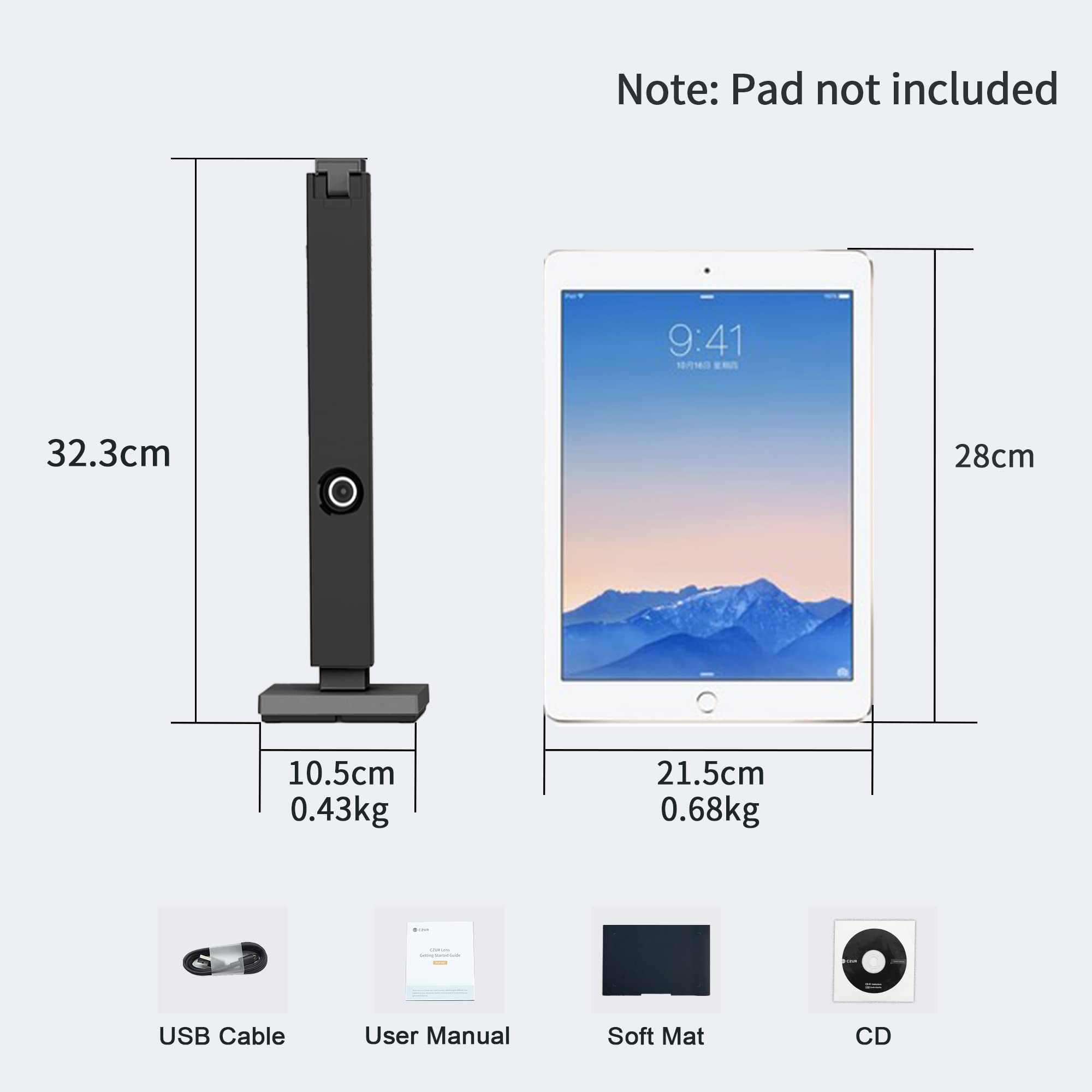 CZUR Lens800 Pro Portable Document Scanner, 8MP Document Camera, Capture Size A4, 1s/page Fast Scan Speeds, Easy-to-Use, USB Powered Travel Scanner, for Mac&Windows