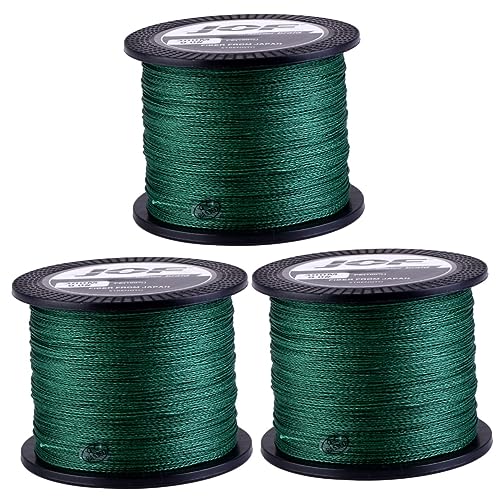 Kisangel 3pcs 4 Fishing line Braided Fishing Rope Fishing Braid Fishing Accessories Diamond Braid Fishing Tool Power pro line Saltwater Fishing Rope pe Weave Anti bite line Sensitive
