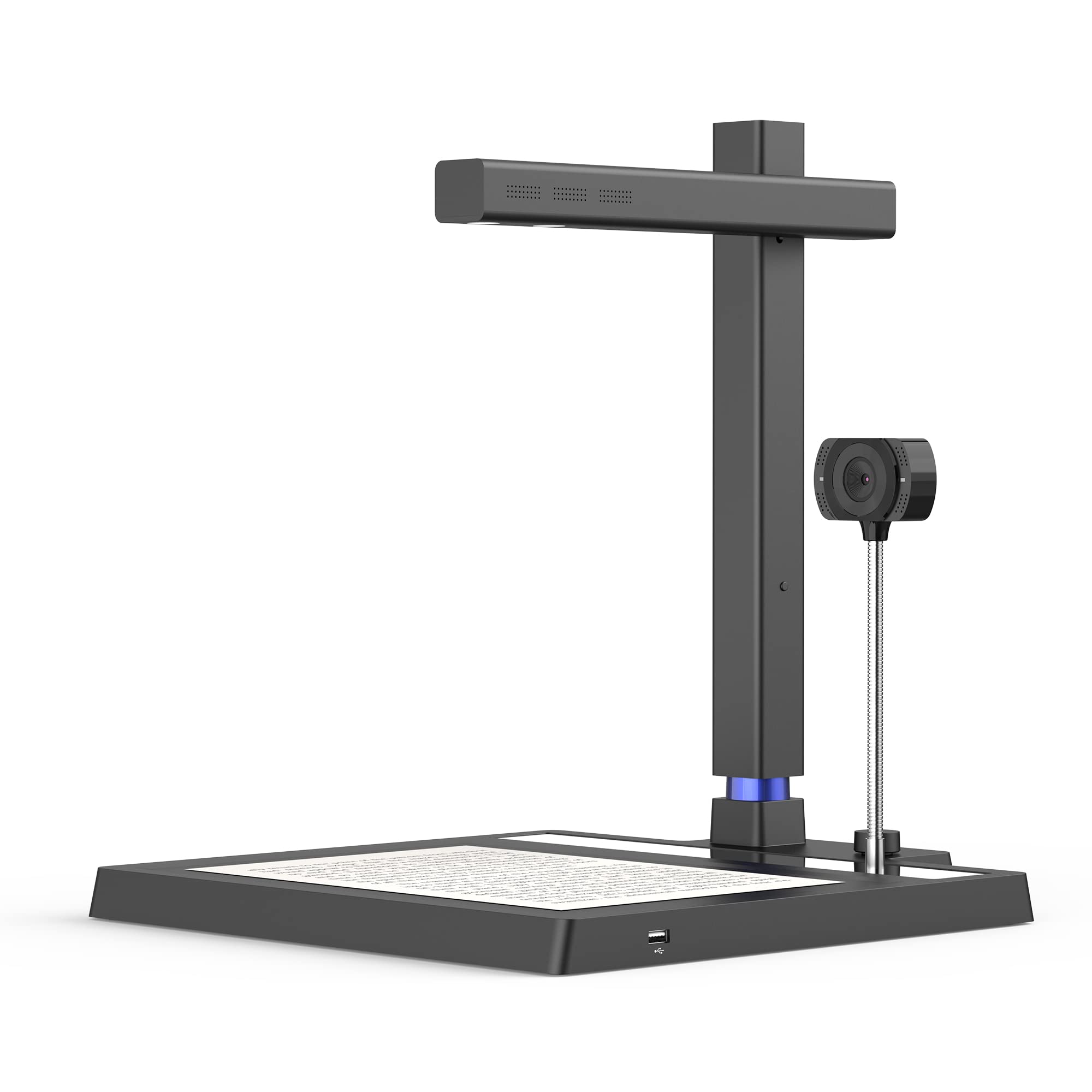 CZUR Shine 500 Surface Pro AC Document Scanner, 5MP Document Camera + 2MP Webcam+ Working Surface, A4 Document Scanner for Computer/Laptop, 180+ Languages OCR, Fast Scan 1s/Page, for PC/Mac