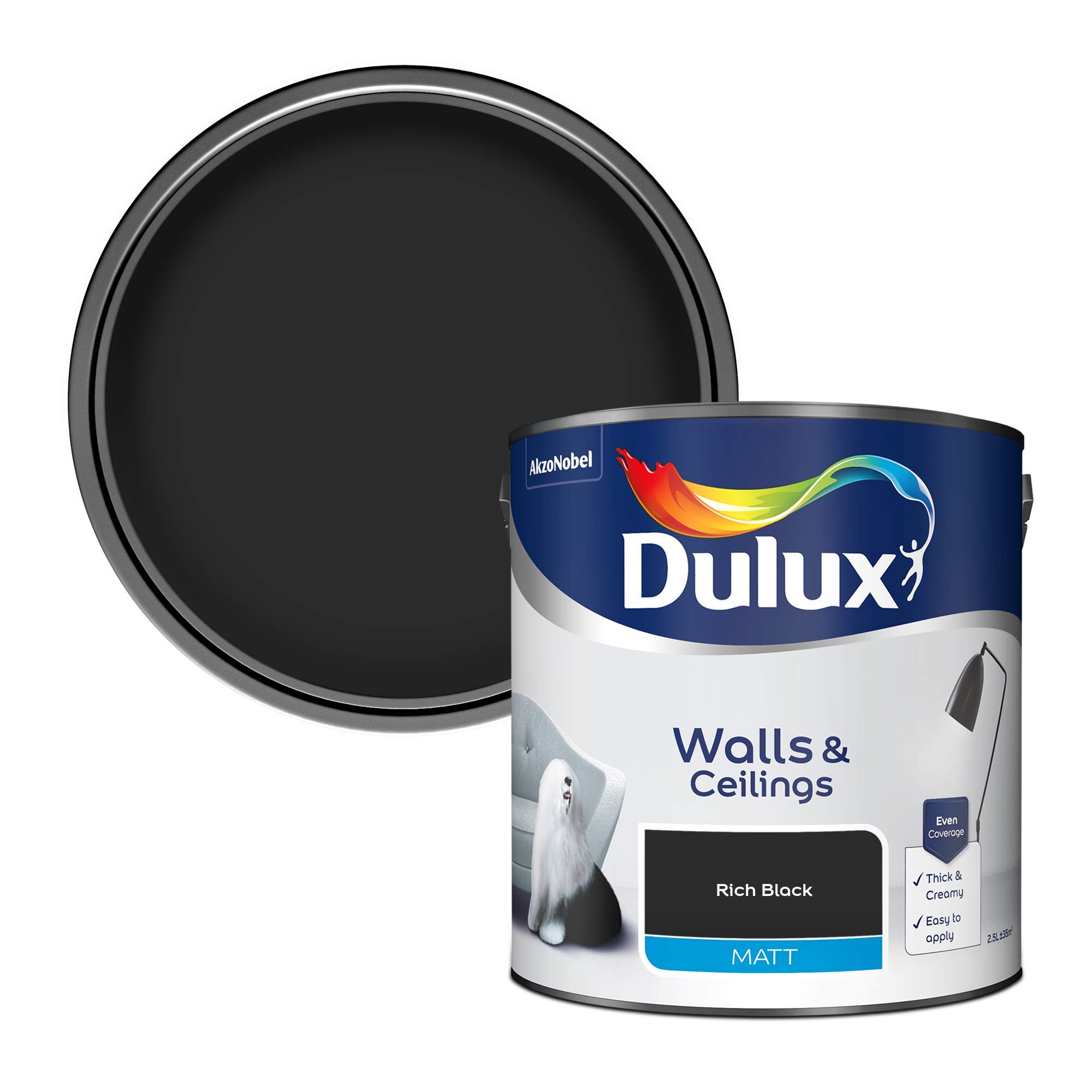 Dulux Matt Rich Black 2.5L