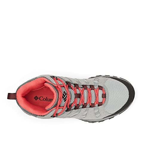 Columbia Women's Redmond III Mid Waterproof Walking Shoe Hiking, Steam/Red Coral, 7.5