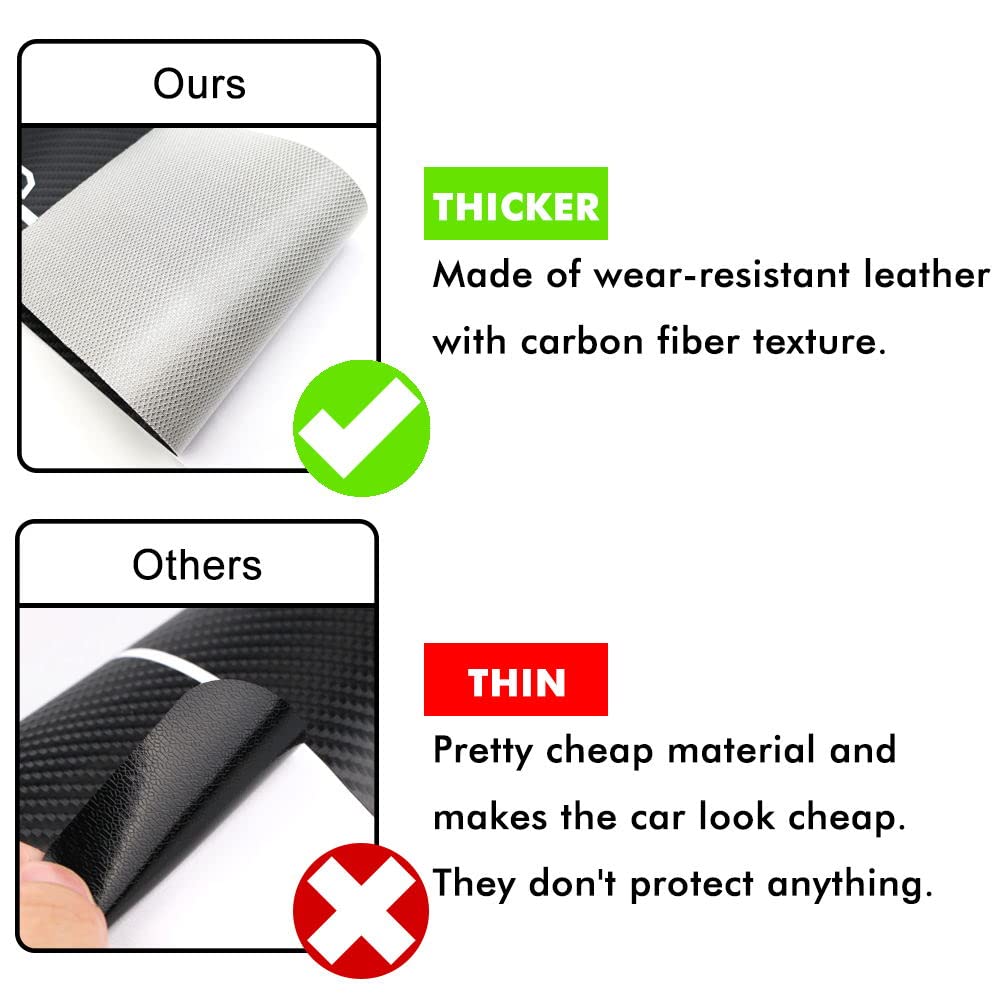 Door Sill Protector Entry Guard Sticker Threshold Decals for Ford F-150 2015-Up Carbon Fiber Style 4 Pack